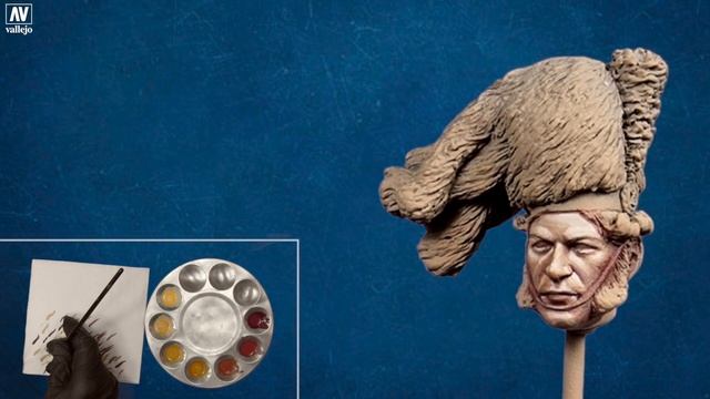 Роспись лица в масштабе 54 мм красками Vallejo