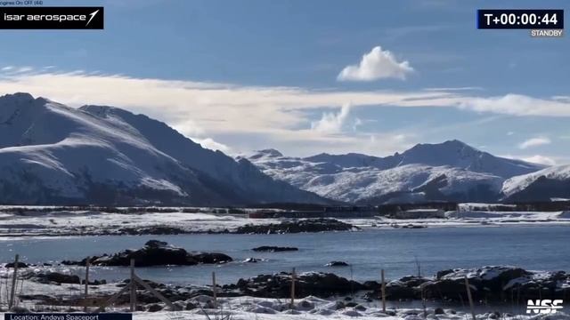Момент взлета и крушения (разный ракурс) первой частной немецкой ракеты-носителя Spectrum, 30.03.25