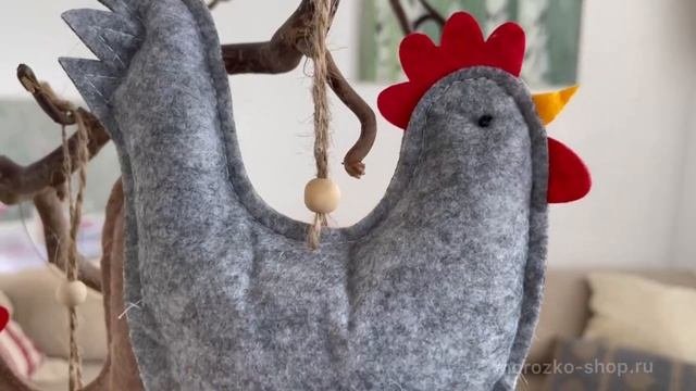 Набор пасхальных подвесок ФЕТРОВЫЕ ПЕТУШКИ, 15 см, 4 шт.   22-032-набор