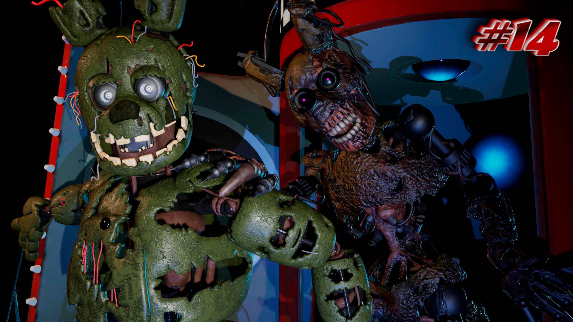 [FNAF SFM] Спрингтрап против Бёрнтрапа ФИНАЛ FNAF Security Breach #14