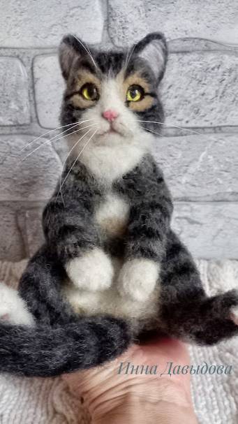 Кот Кузя. Валяные игрушки.