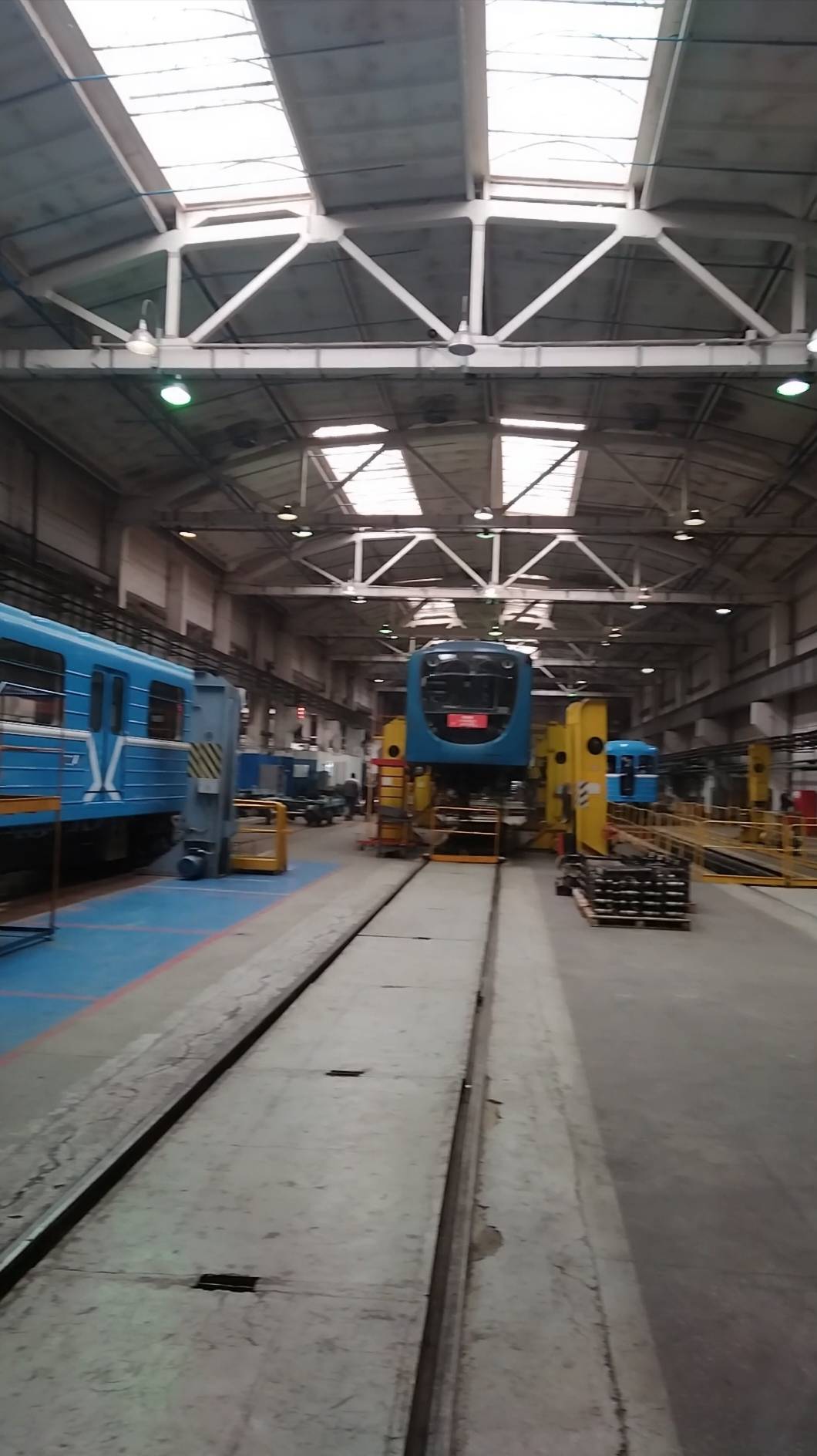 Вагоны поездов метро в депо "Ельцовское"