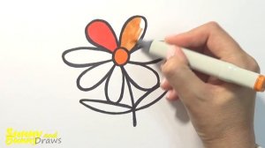 Рисунок и раскраска Разноцветный Цветок🌼🌈- Рисунки для детей | Sunny and Bunny Draws