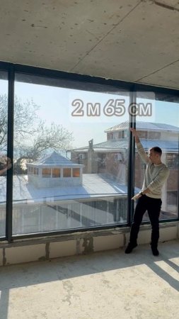 Окно до потолка без использования фасадной системы…