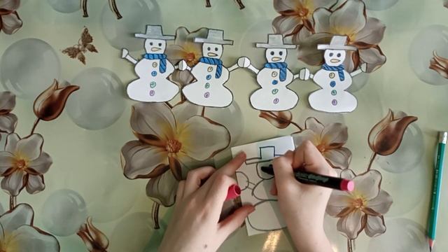 Как я делала гирлянду из снеговиков на новый год