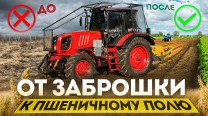 Как превратить заброшенное поле в плодородное? Трактор Беларус и MeriCrusher в работе!