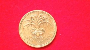 1985 One Pound Coin UK- Welsh Leek