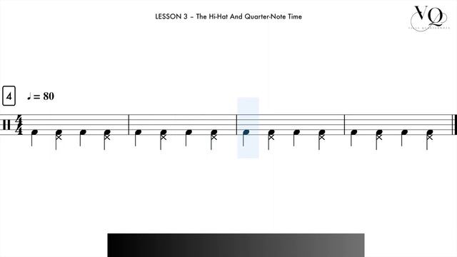 Beginner Drum Lesson 3: Mastering the Hi-Hat and Quarter-Note Timing  | VillyQuarternote | #lesson