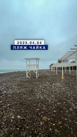 Сегодня на море в поселке Лазаревское, 4 апреля 2025, пляж Чайка.