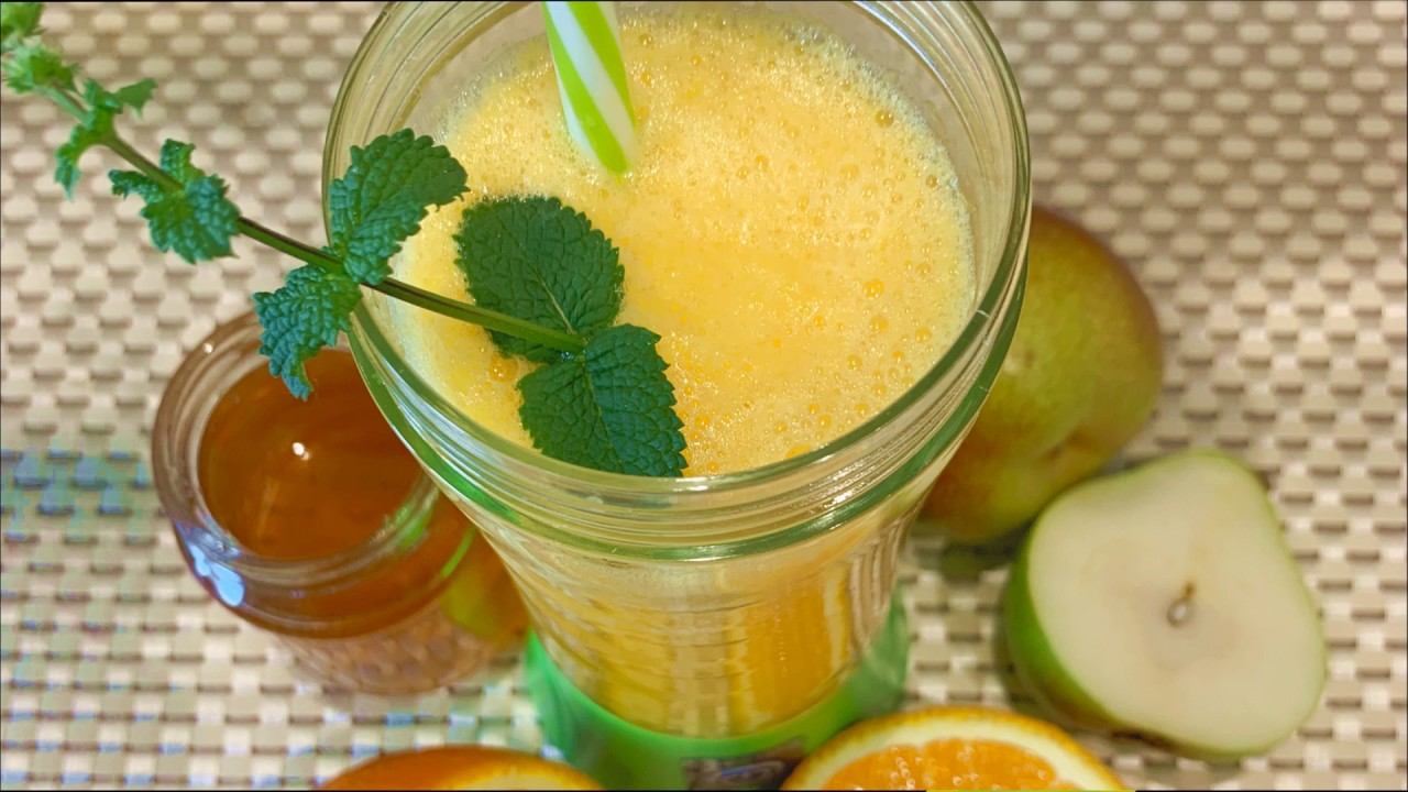 Смузи из груши, апельсина и меда