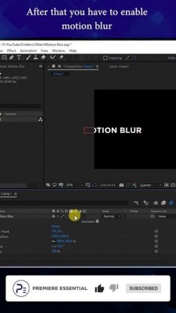 How to enable Motion Blur in After Effects | #shorts | #aftereffects