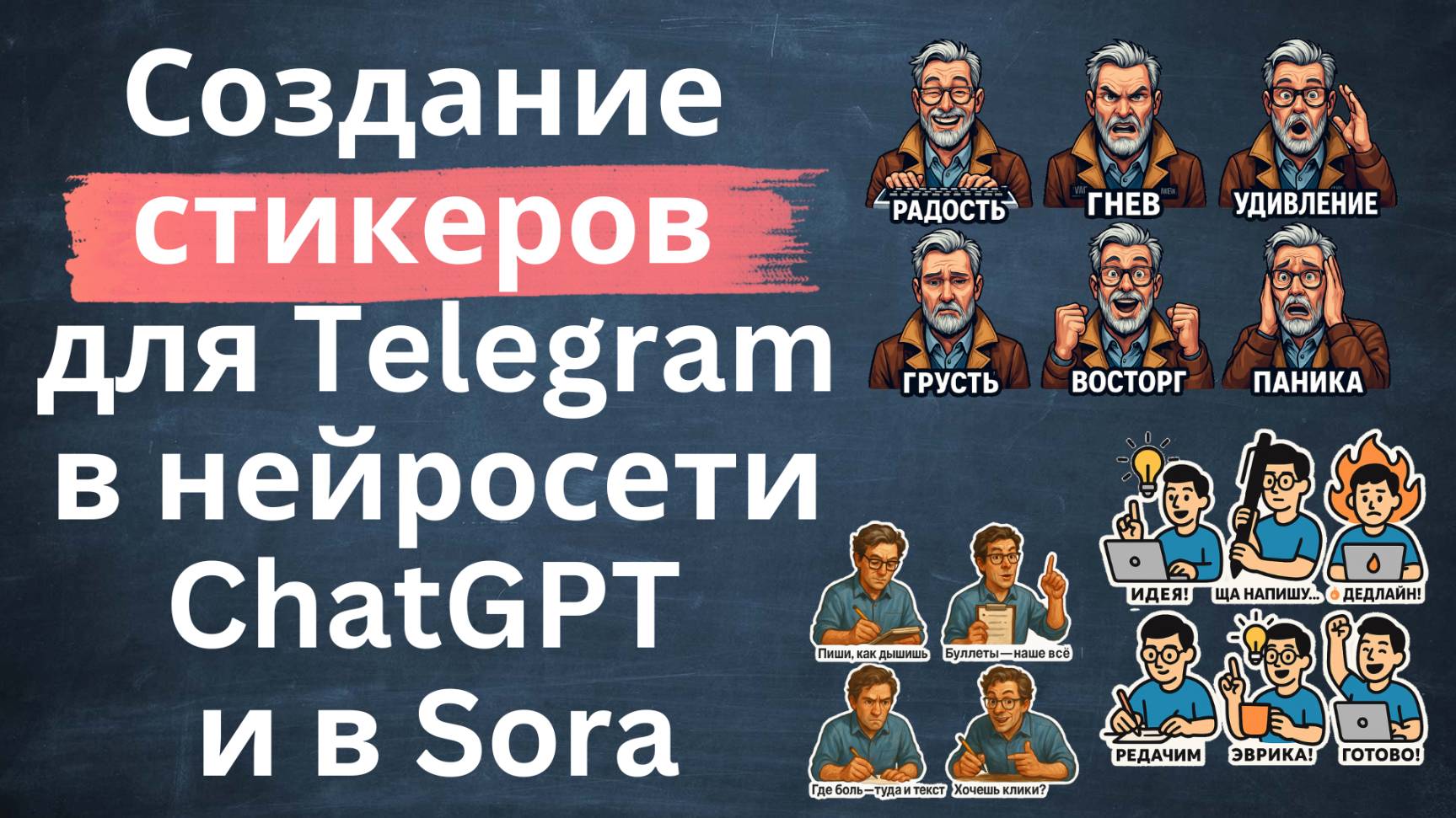Создание стикеров для Telegram в ChatGPT и Sora