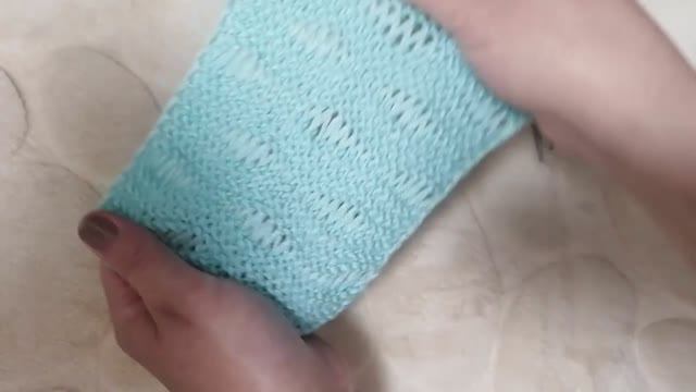 Узор спицами. Волны с вытянутыми петлями.