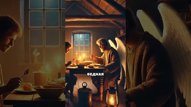 Два ангела путешествовали и искали, где переночевать.