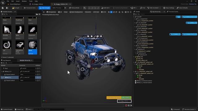 Modular Car Rigging in Unreal Engine 5.5