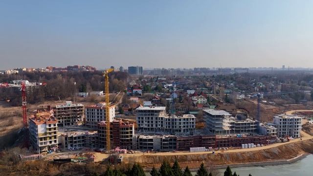 Прайм квартал бизнес-класса "Отрада на реке" видео о ходе строительства март