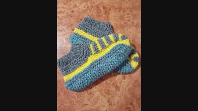 Тапочки спицами. Как я их вяжу_! Мастер класс
