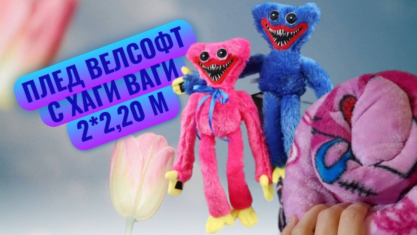 Новый плед велсофт с Хаги Ваги, 2*2,20 м