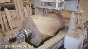 Фрезеруем толстую витую ножку для стола.