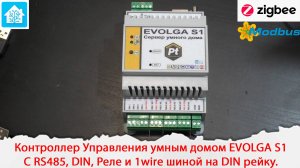 Контроллер Управления умным домом EVOLGA S1. С RS485, DIN, Реле и 1wire шиной на DIN рейку.