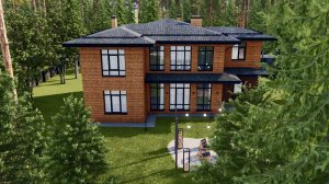 Обзор двухэтажного дома по проекту Фрэнк в стиле райта от эксперта загородной недвижимости
