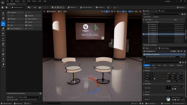 Инструменты моделирования в UNREAL Engine 5.4 Часть 1