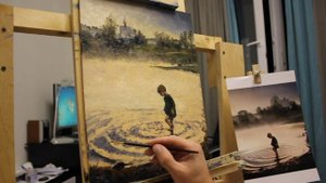 "Тишь". Процесс написания картины в одной минуте