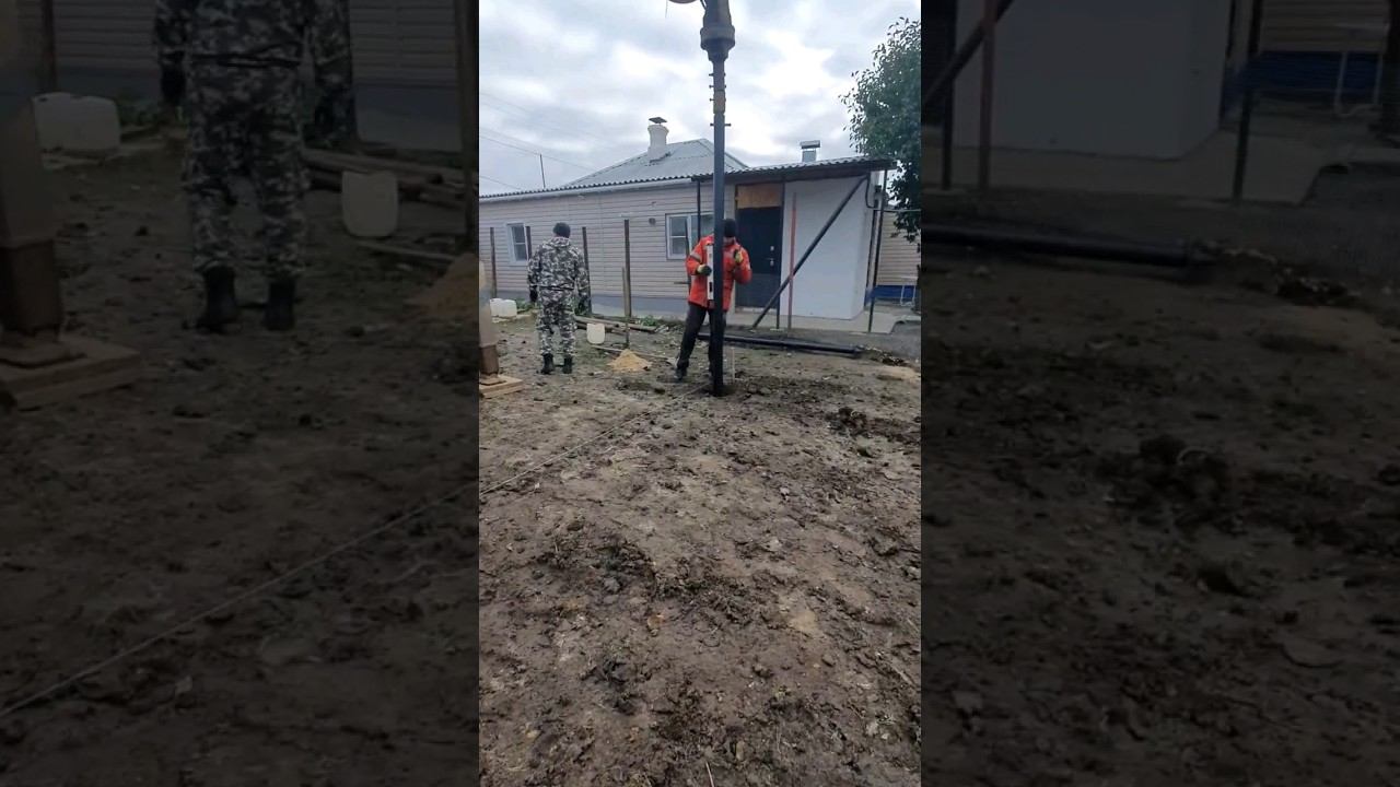 монтаж Винтового фундамента под #каркасный дом #волгоград #дом34кафян #волжский #сипдома