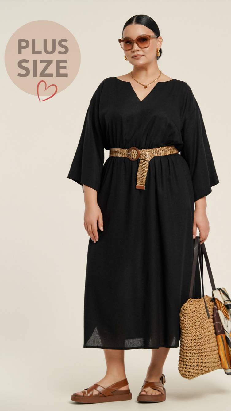 Платье PLUS SIZE из льна на лето