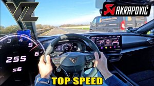 CUPRA FORMENTOR VZ 310 AKRAPOVIC  255 КМ/Ч МАКСИМАЛЬНАЯ СКОРОСТЬ на АВТОБАНЕ
