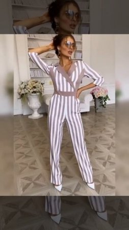 Комбинезон в бежевую полоску от Malina Fashion