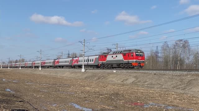 Электровоз ЭП2К-209, перегон Колпино - Саблино