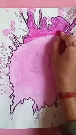 oil pastel pink scenery 🖍️ #shorts #drawing