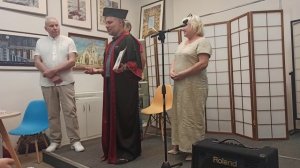 вручение диплома академика ПАНИ Антону Стекольщикову, народному художнику России