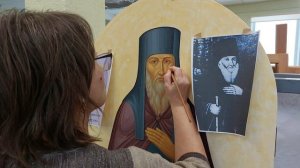 Иконописцы за работой. Лекция батюшки о. Алексея.