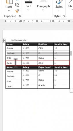 Shortcut keys you must know when creating tables in Word⚡ (It really makes your work easier) #Short