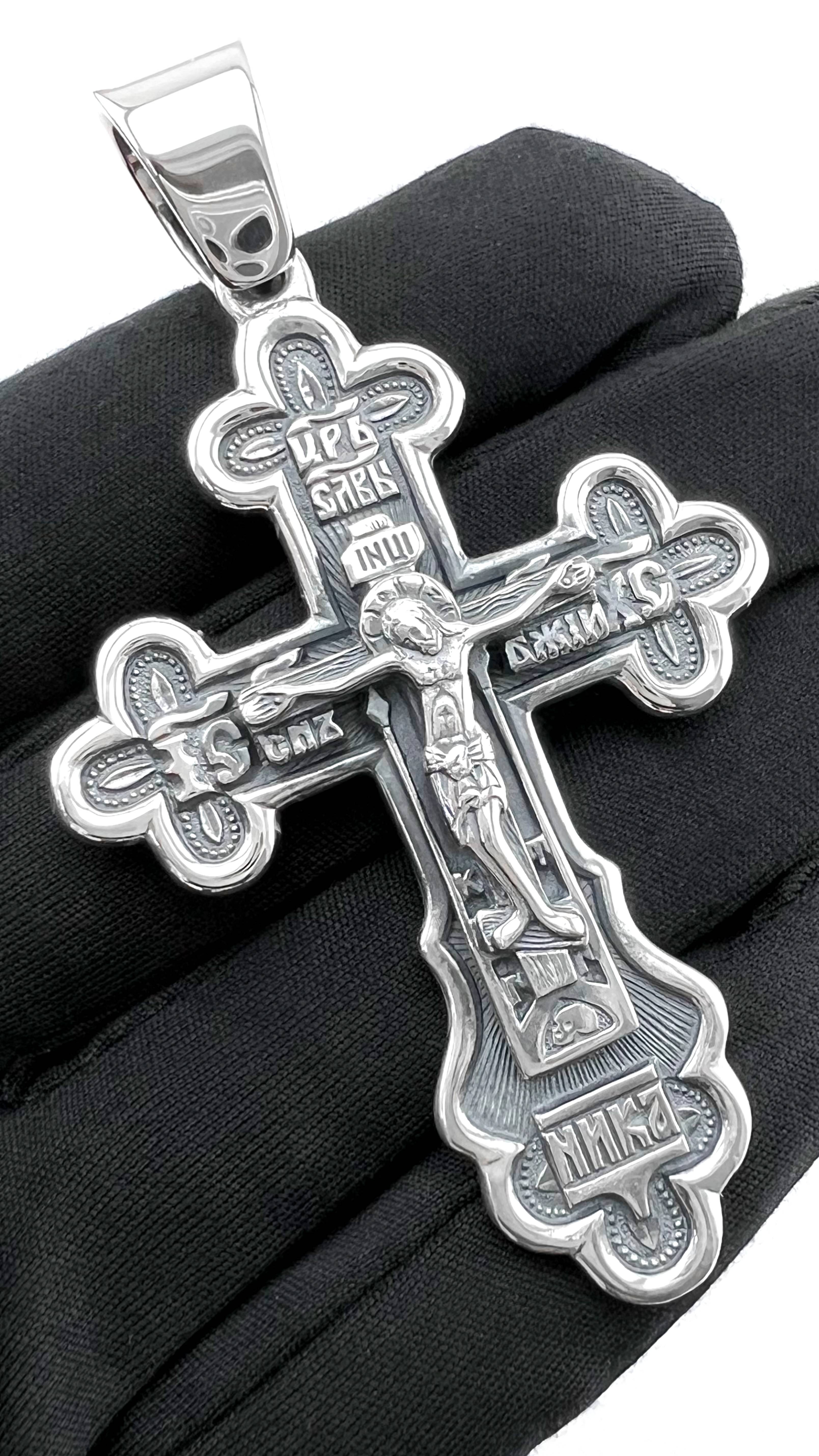 Серебряный крест 22 грамма  и серебряная цепь Якорь