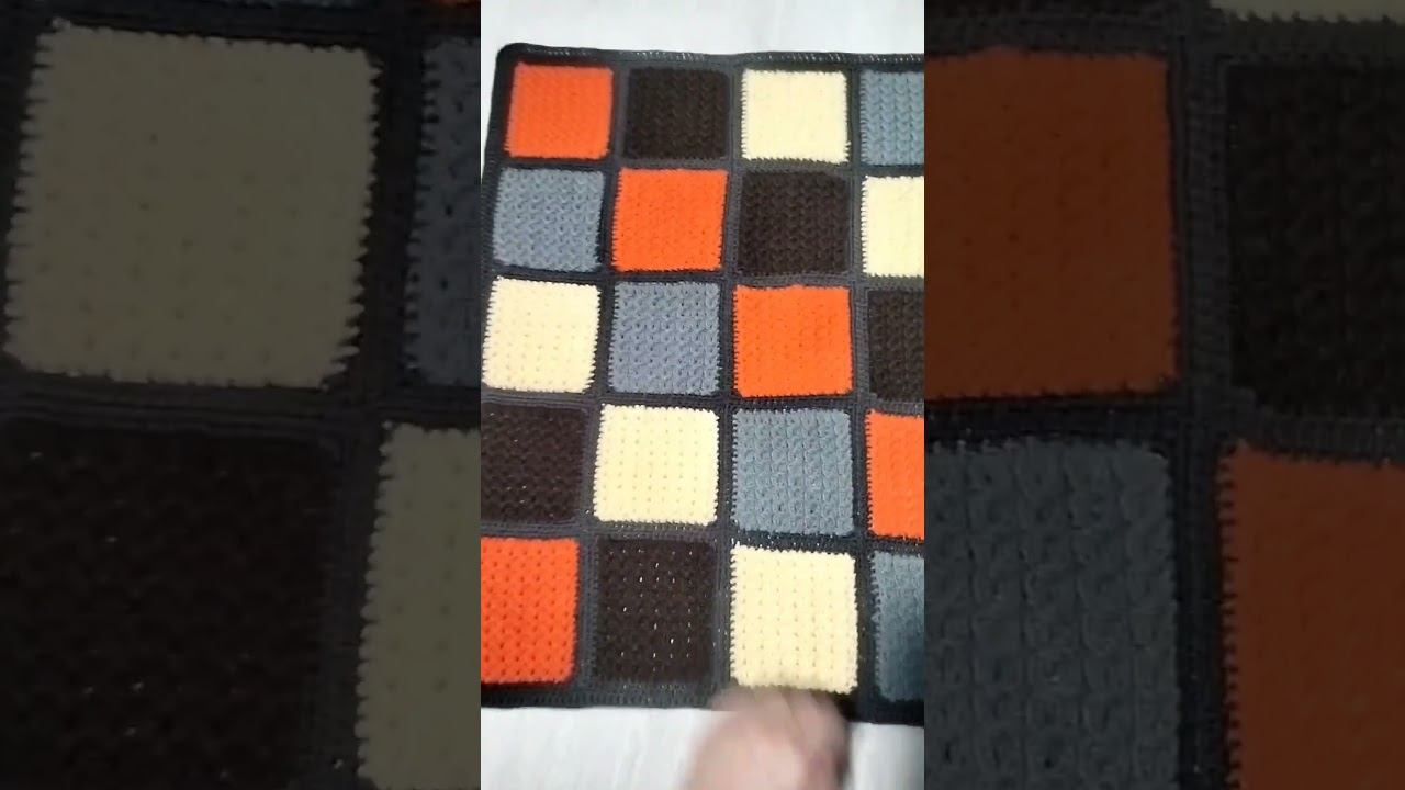 Вязание из квадратов. Итог коврик | #ковриксвоимируками #вязание #осень2023 #спицы #крючок #handmade