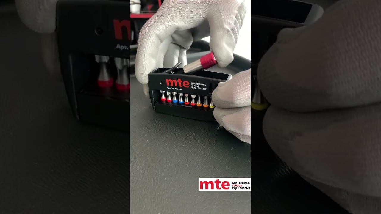 Набор торсионных бит 1/4″ 25 мм (PH, PZ, TX, HEX, SL) с держателем, 11 предметов, mte, арт 261425040