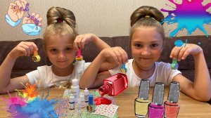 Диана и Милана делают лак для ногтей)))Бомбезные цвета получились)))