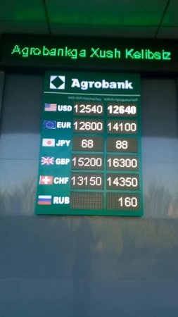 Agrobank valyuta kursi 2024-yil 1-iyul