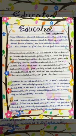 BOOK REVIEW of EDUCATED (By Tara Westover)#shortsvideo #shorts