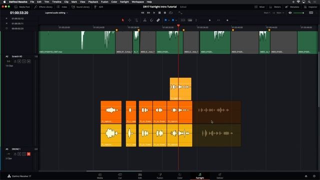 DaVinci Resolve 17 Fairlight Работа со слоями звуковых дорожек