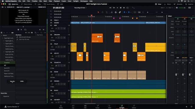 DaVinci Resolve 17 Fairlight Запись VO и ADR