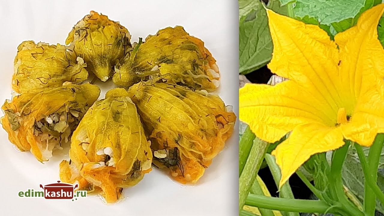 Фаршированные Цветки кабачков.  А что, так можно было?  Удивите свою семью и гостей!