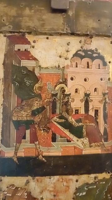 Усекновение головы Иоанна Предтечи. Житийная икона XVI век.