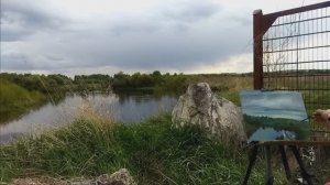 "Этюд №2 Пышма река. Май. Пасмурно". Процесс написания картины в одной минуте