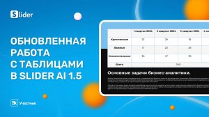 Обновленная работа с таблицами в Slider AI 1.5