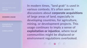 Understanding the Phrase "Land Grab" in English