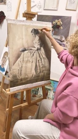 Рисую Татьяну Ларину #искусство #москва #скульптор #творчество #художник #июнь #пушкин #графика